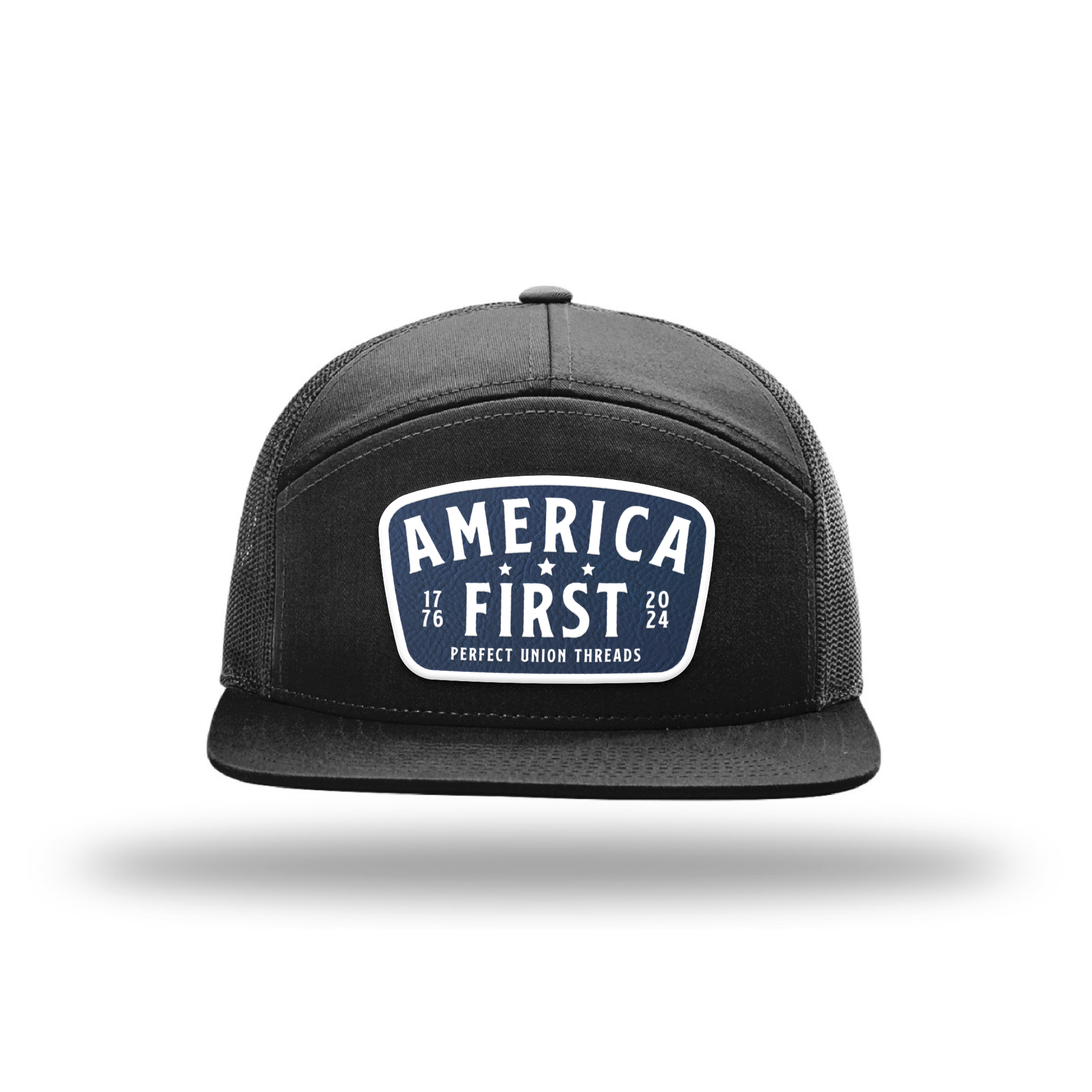 P.U.T. America First Navy Patch 7 Panel Hats – Perfect Union Threads